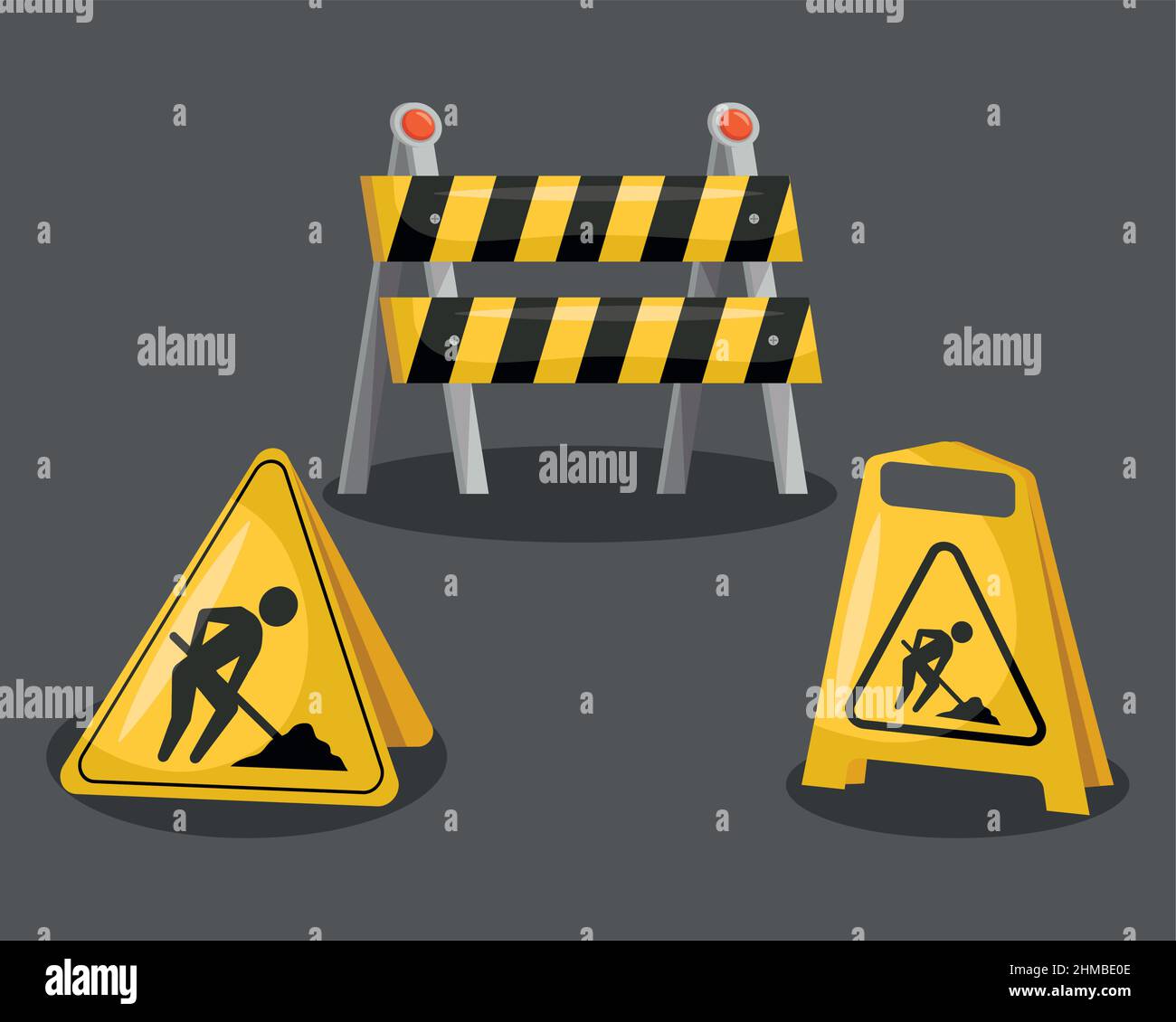 three under construction set signals Stock Vector Image & Art - Alamy