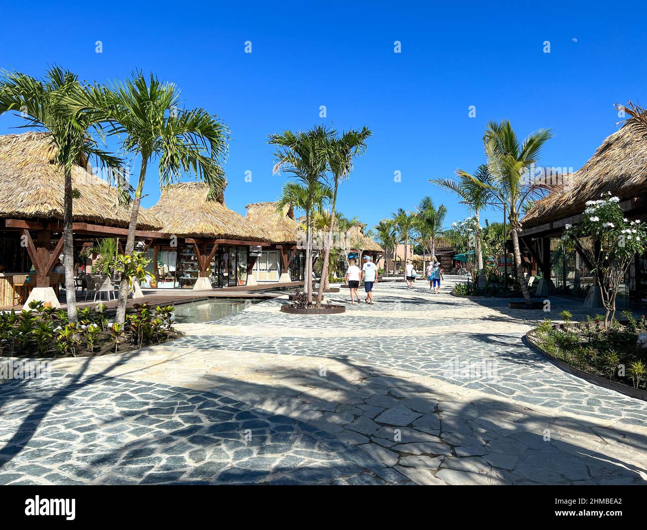Puerto Plata, DR - January 10, 2022: People shopping and walking around ...