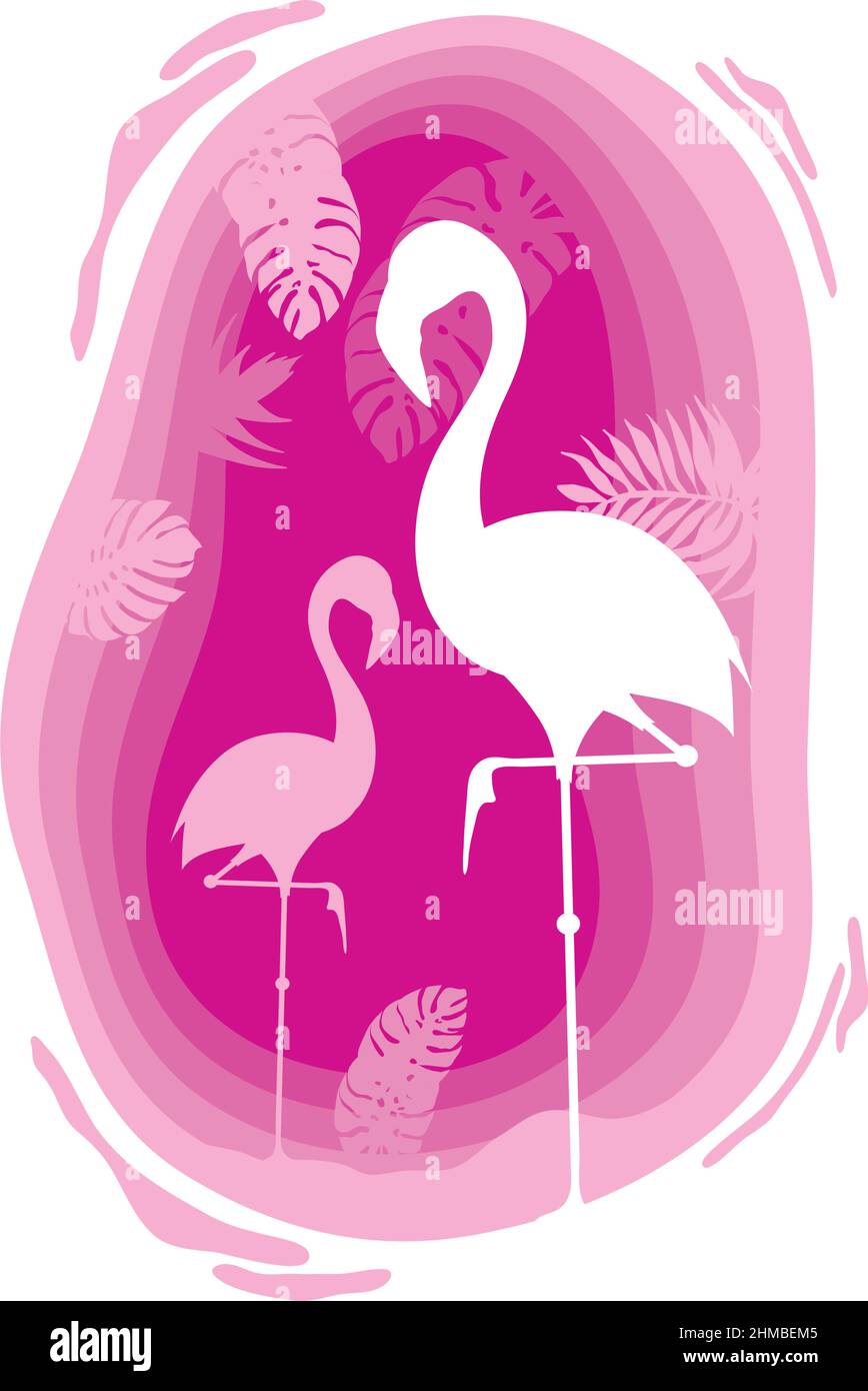 Flamingo illustration cut Cut Out Stock Images & Pictures - Alamy