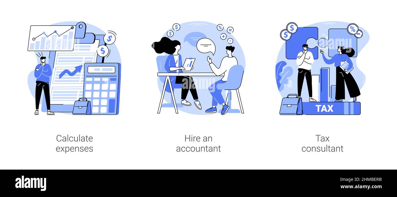 Small business finance management isolated cartoon vector illustrations ...