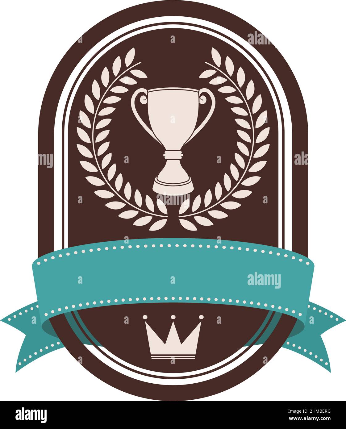 trophy cup and ribbon label Stock Vector Image & Art - Alamy