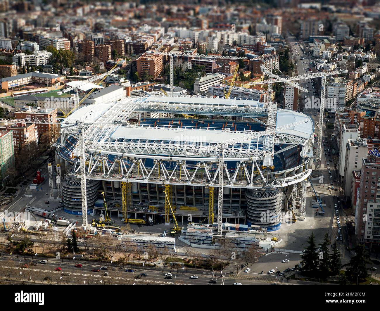 Madrid, Spain - February 05, 2022: Santiago Bernabeu stadium during ...