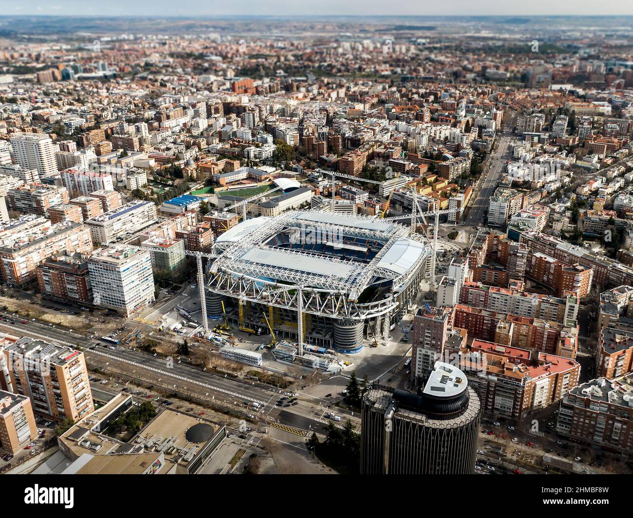 Madrid, Spain - February 05, 2022: Santiago Bernabeu stadium during ...