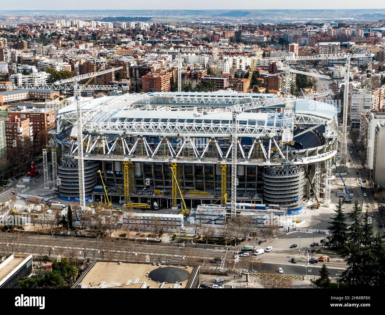 Madrid, Spain - February 05, 2022: Santiago Bernabeu stadium during ...