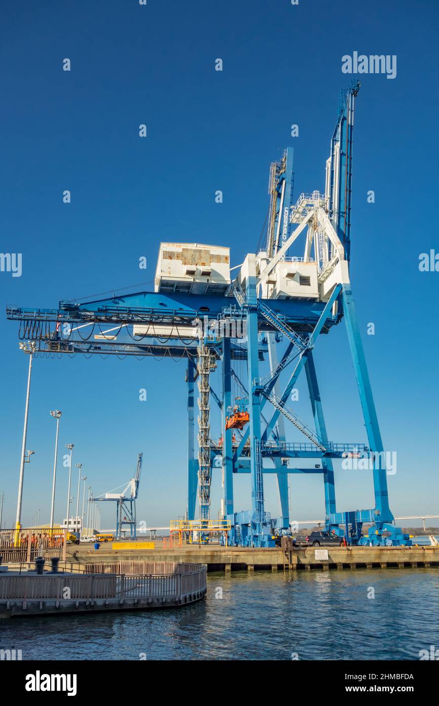 Quay cranes at the Port of Charleston South Carolina USA Stock Photo ...