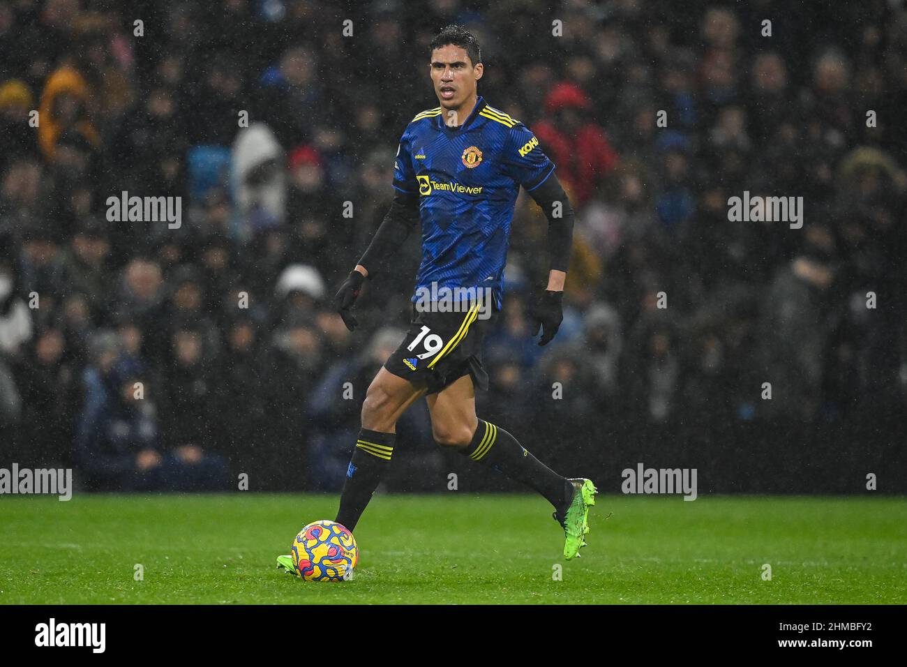 Raphaël Varane #19 of Manchester United in action during the game Stock ...