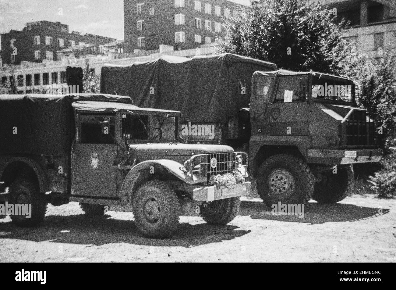 Army military truck Dodge M37 equipped with a telecommunications radio ...