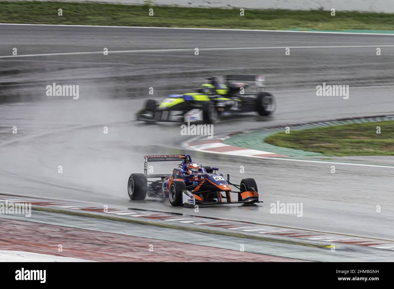 Euro formula open racing of fast cars in the circuit of Barcelona ...