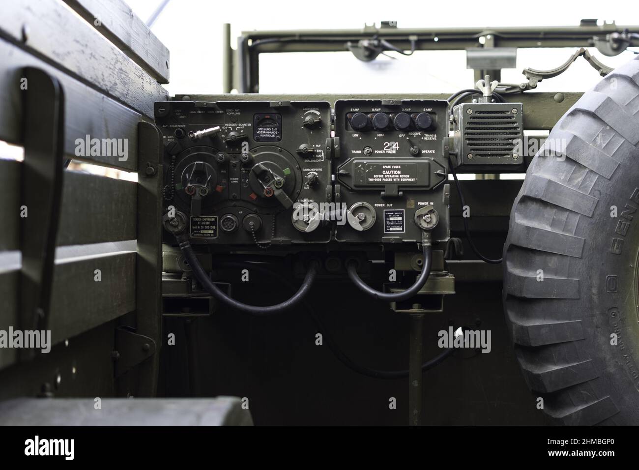 Army military truck Dodge M37 equipped with a telecommunications radio ...