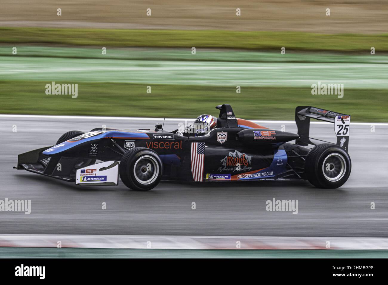 Euro formula open racing of fast cars in the circuit of Barcelona ...