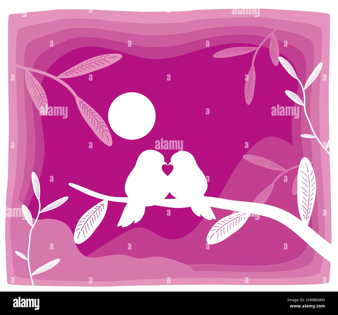 birds purple paper cut poster Stock Vector Image & Art - Alamy