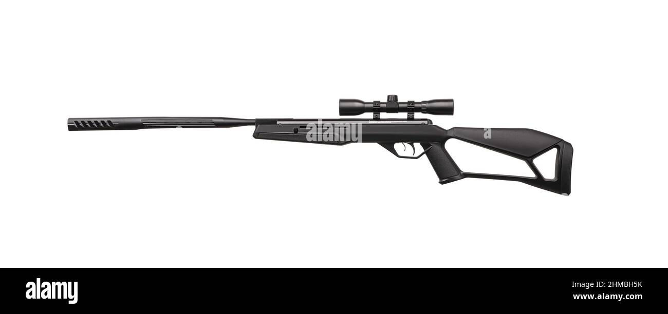 Modern air rifle with an optical sight. Pneumatic weapons for sports ...