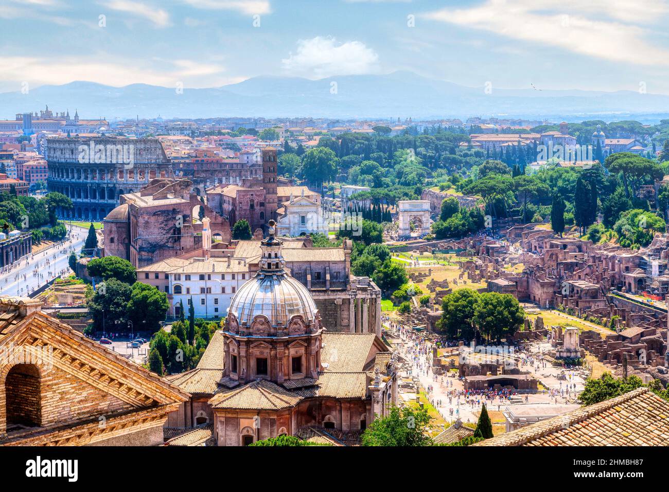 Roman Forum landscape from the Palatine Hill - Rome Stock Photo - Alamy