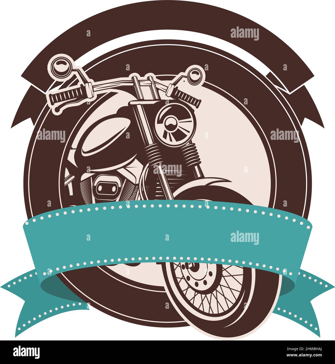 motorcycle and ribbon label retro Stock Vector Image & Art - Alamy