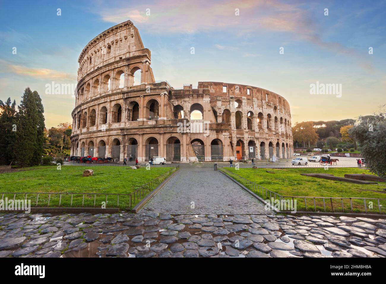 Colosseum or Flavian amphitheater, most famous monument in Rome, Italy ...