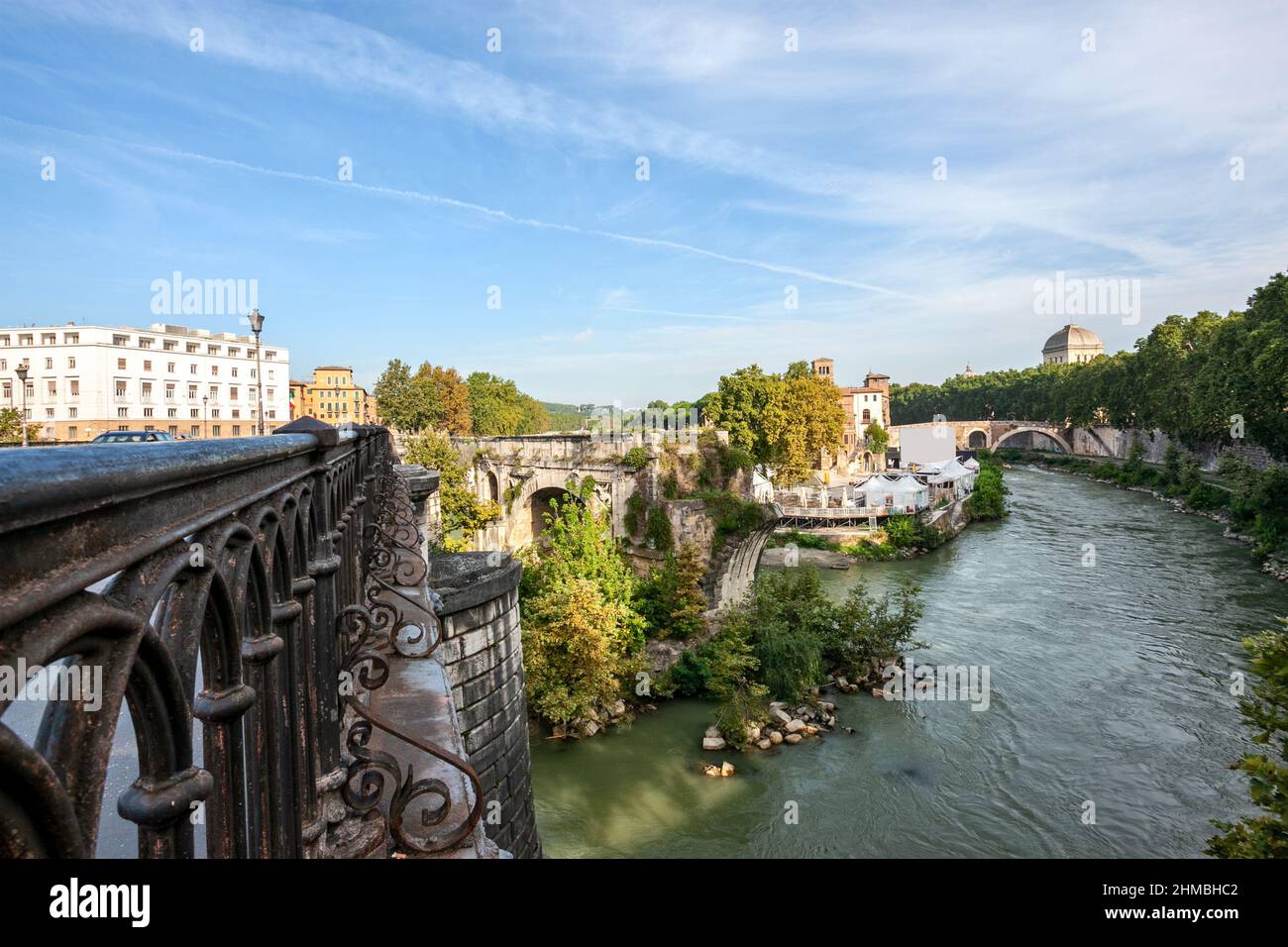 Tiberina island between Tiber river, Rome Stock Photo - Alamy