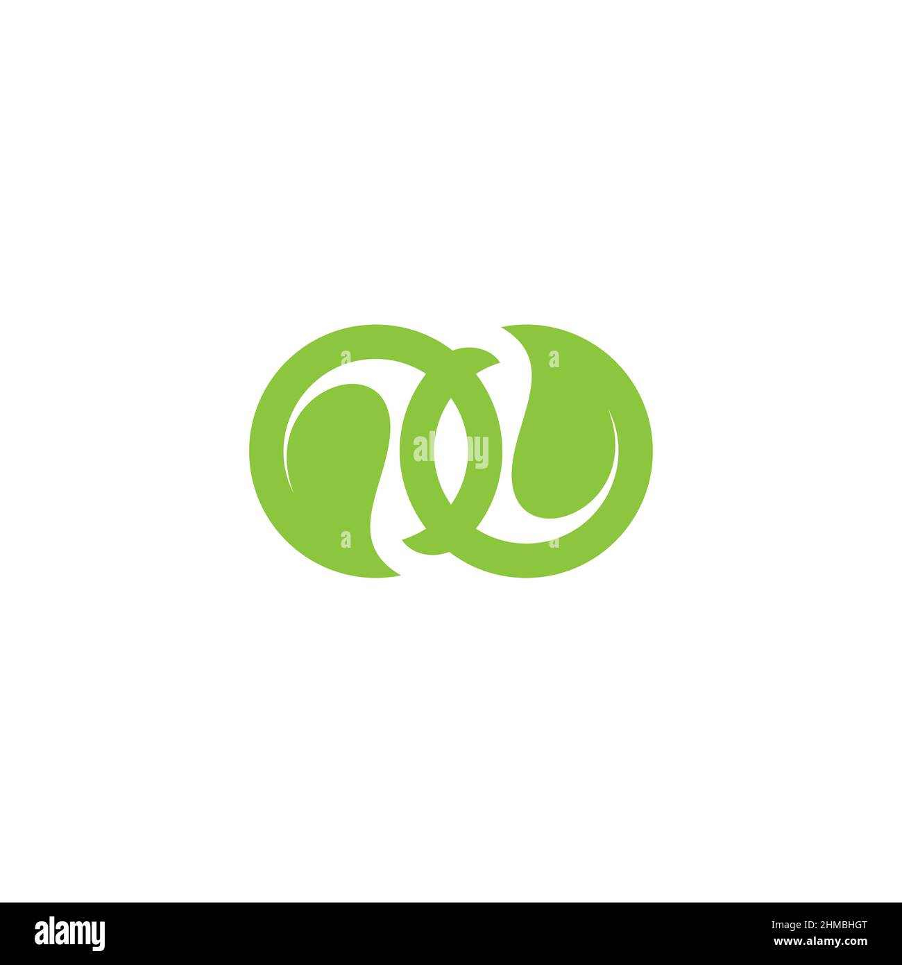 linked leaf shape green geometric logo vector Stock Vector Image & Art ...