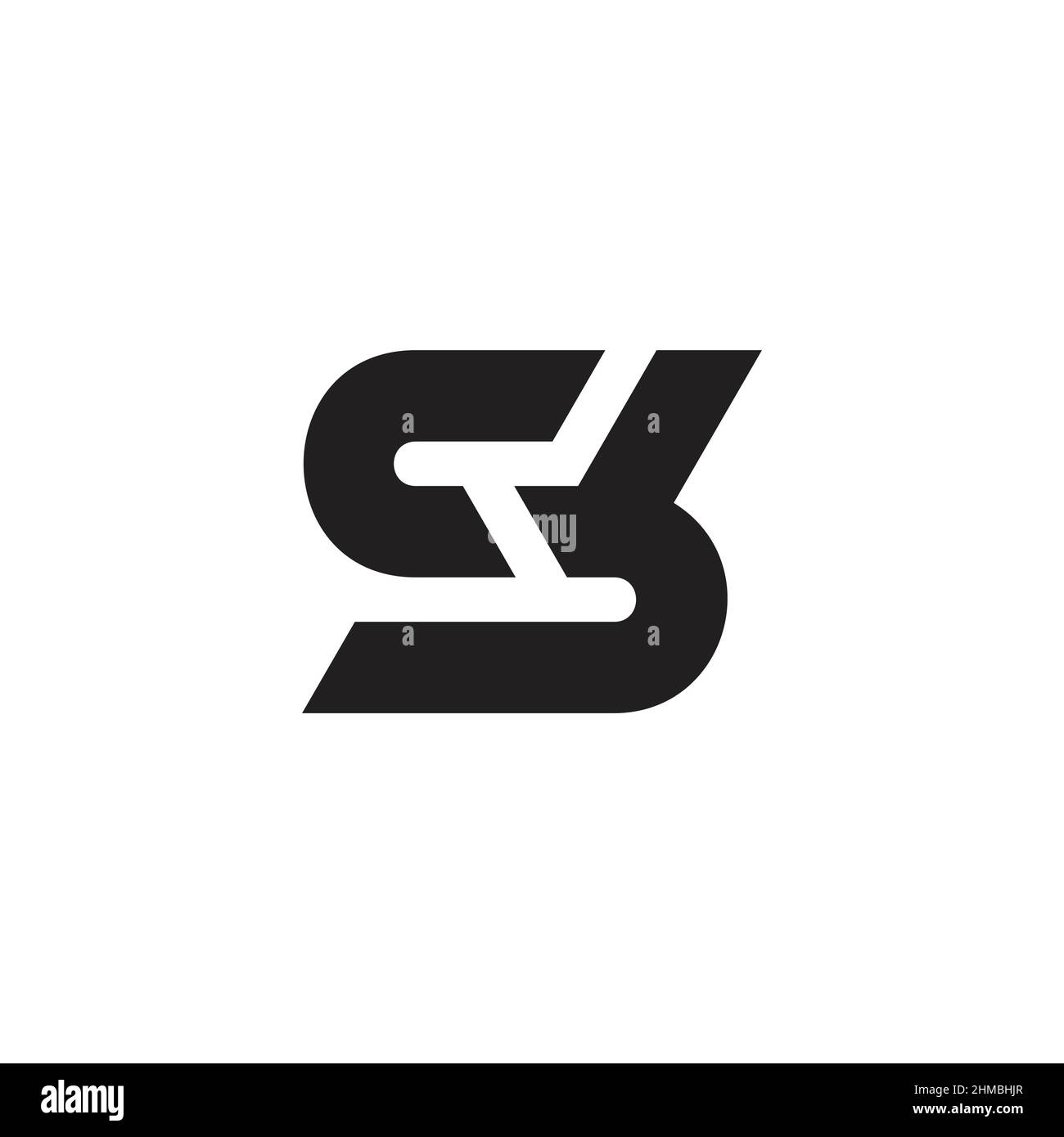 letter sb simple flat geometric linked logo vector Stock Vector Image ...