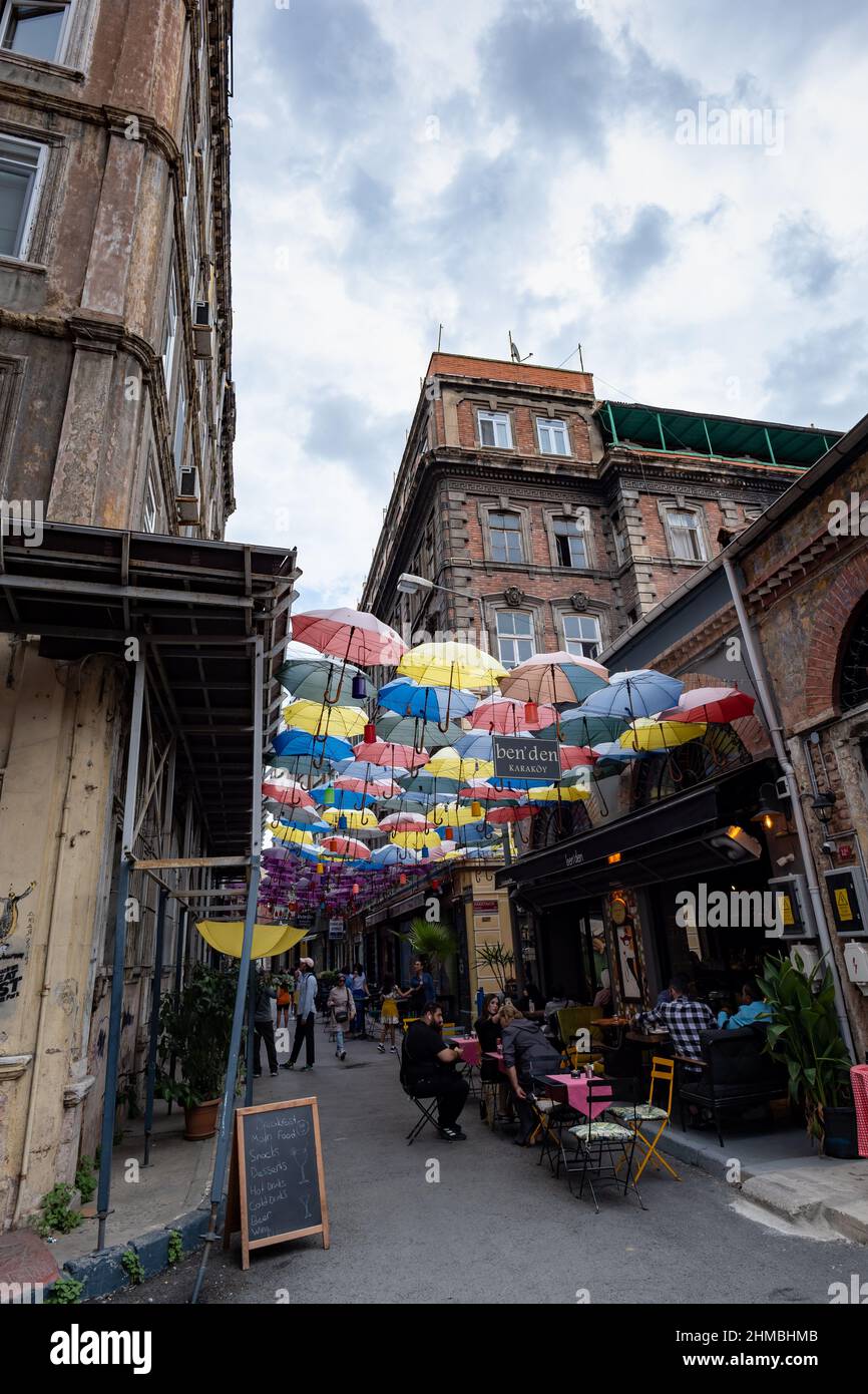 Istanbul, Turkey - September 2021: Karakoy area street view in Istanbul ...