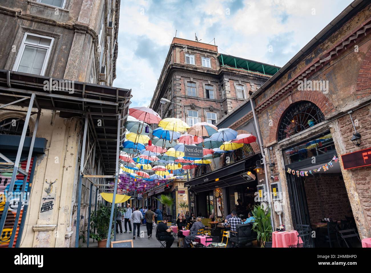 Istanbul, Turkey - September 2021: Karakoy area street view in Istanbul ...