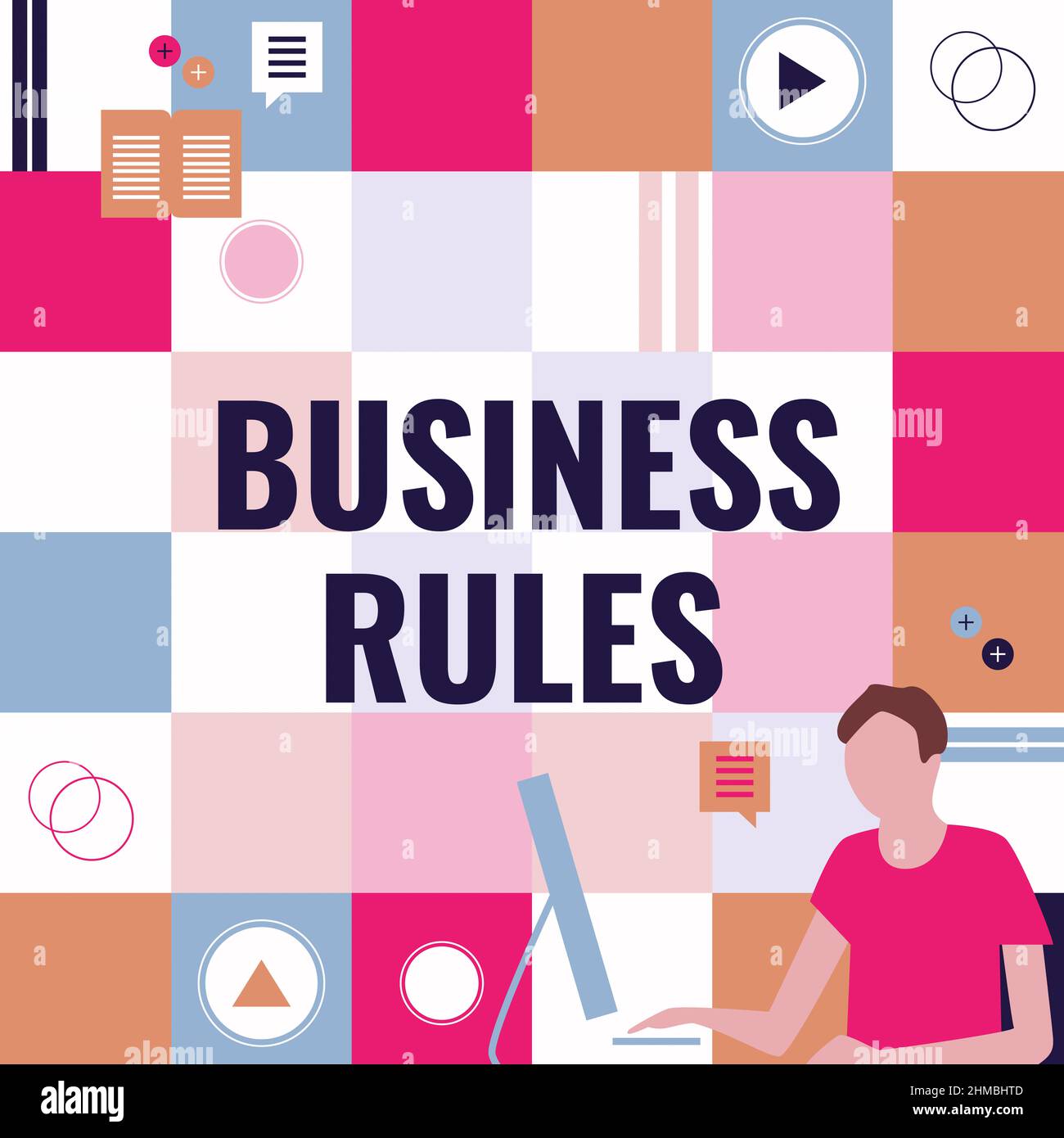 Hand writing sign Business Rules. Business overview a specific ...