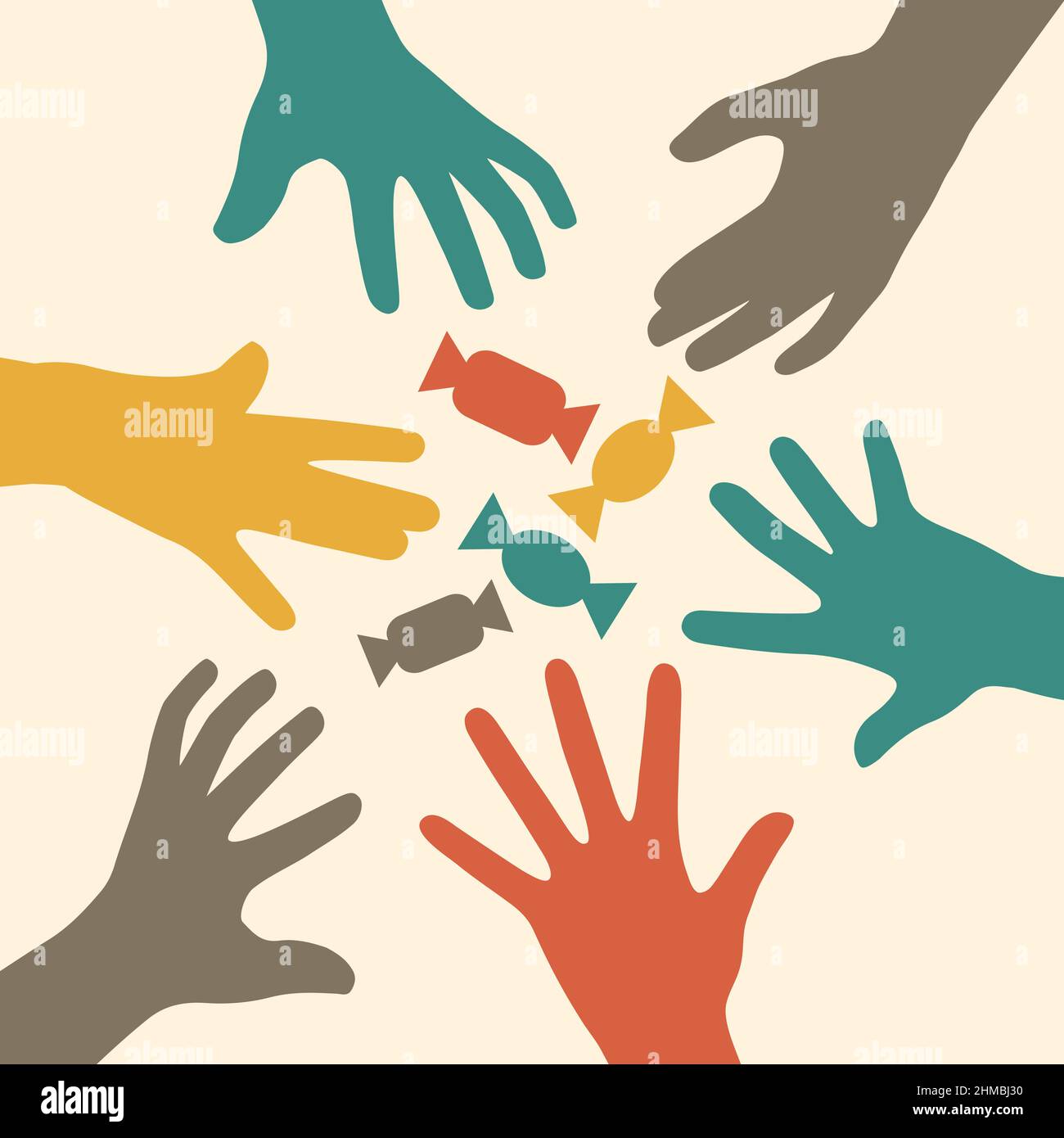 eating disorder or addiction to sugar flat vector illustration isolated ...