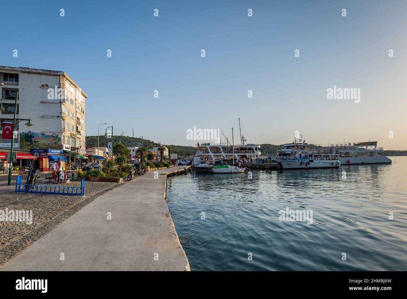 Ayvalik, Turkey - September 2021: Ayvalik town harbour area view by the ...