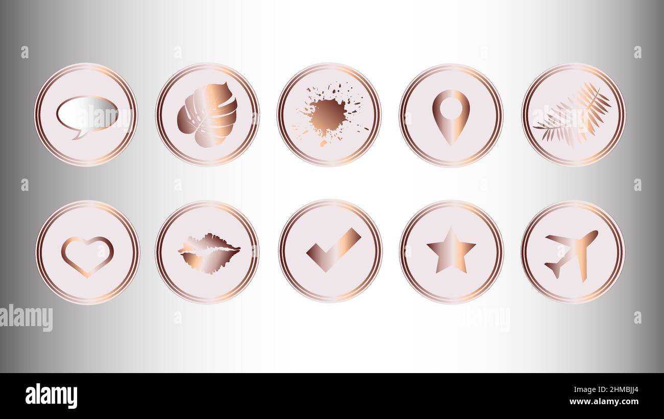 Set of Instagram Highlights Stories Cover icons. Editable Vector Stock ...