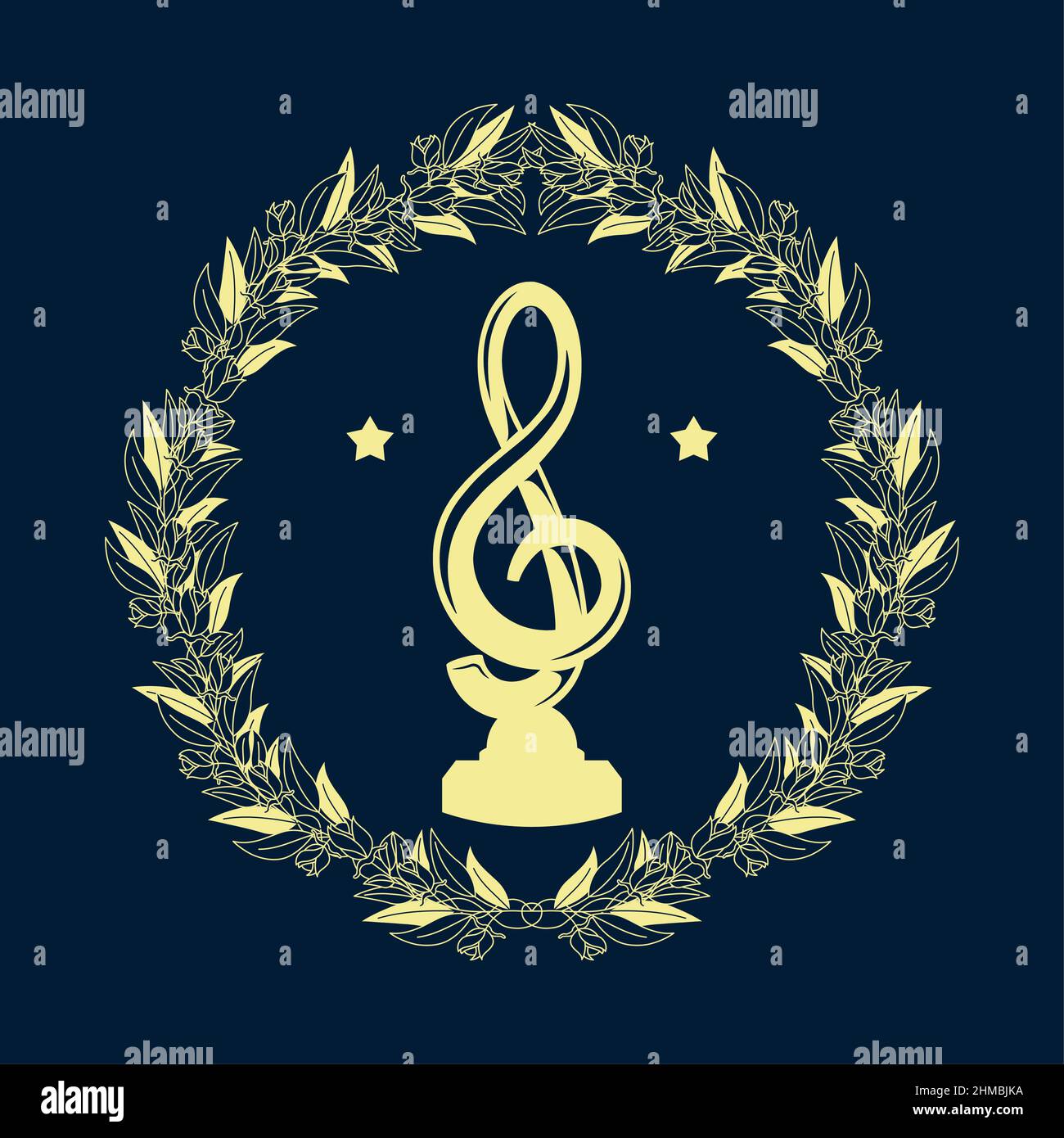 wreath crown with music note Stock Vector Image & Art - Alamy