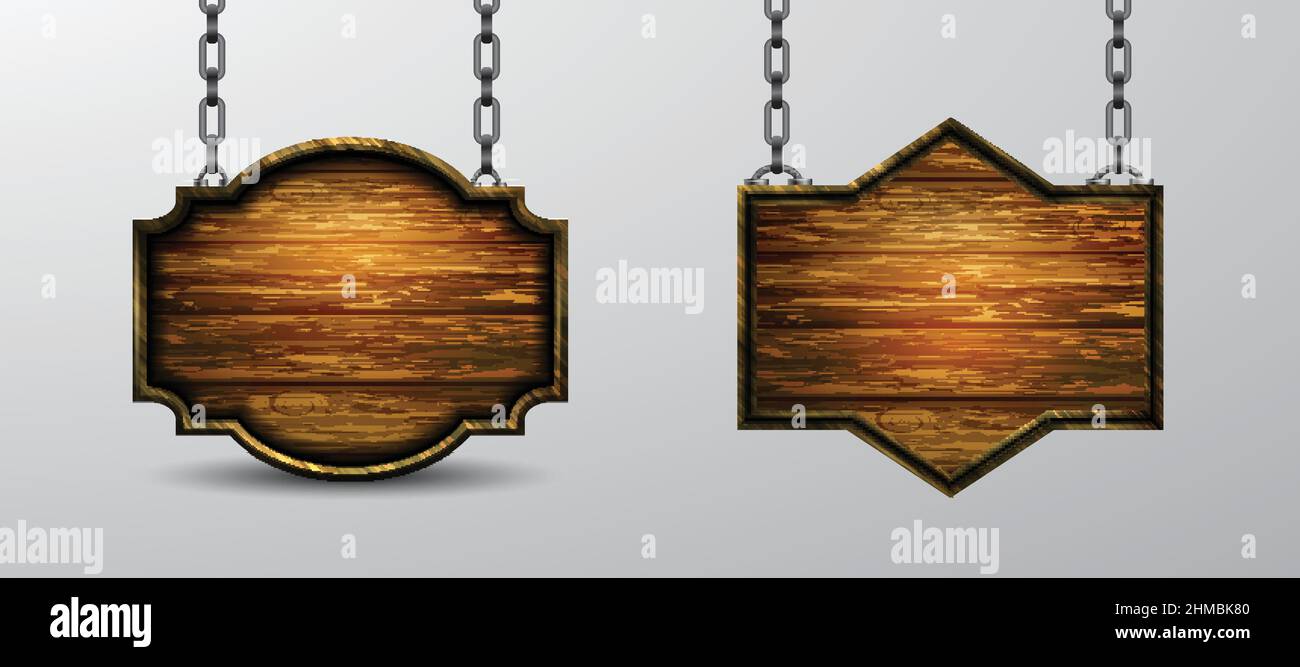 Vector realistic illustration of wooden signboard isolated Stock Vector Image & Art - Alamy