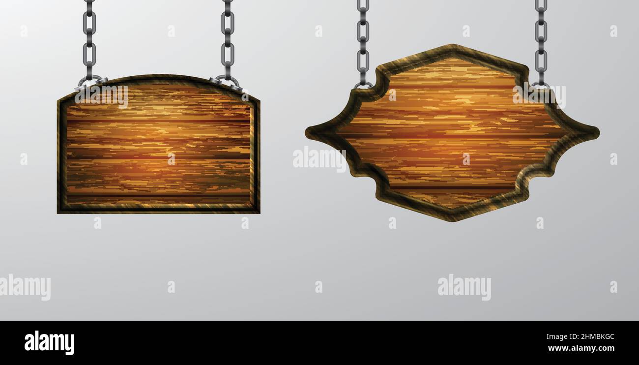Vector realistic illustration of wooden signboard isolated Stock Vector Image & Art - Alamy