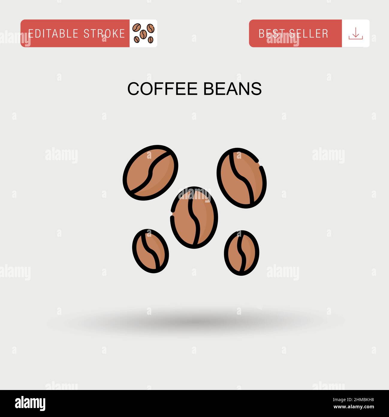 Simple coffee beans icon Stock Vector Images - Alamy