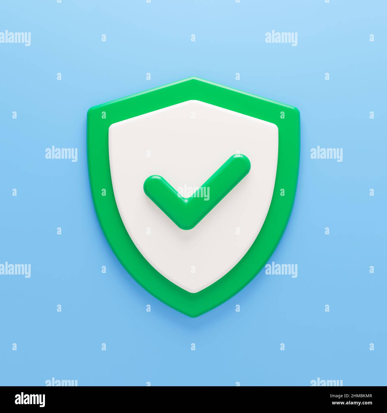 3d protection shield icon. Green shield with correct sign. Web Secure ...