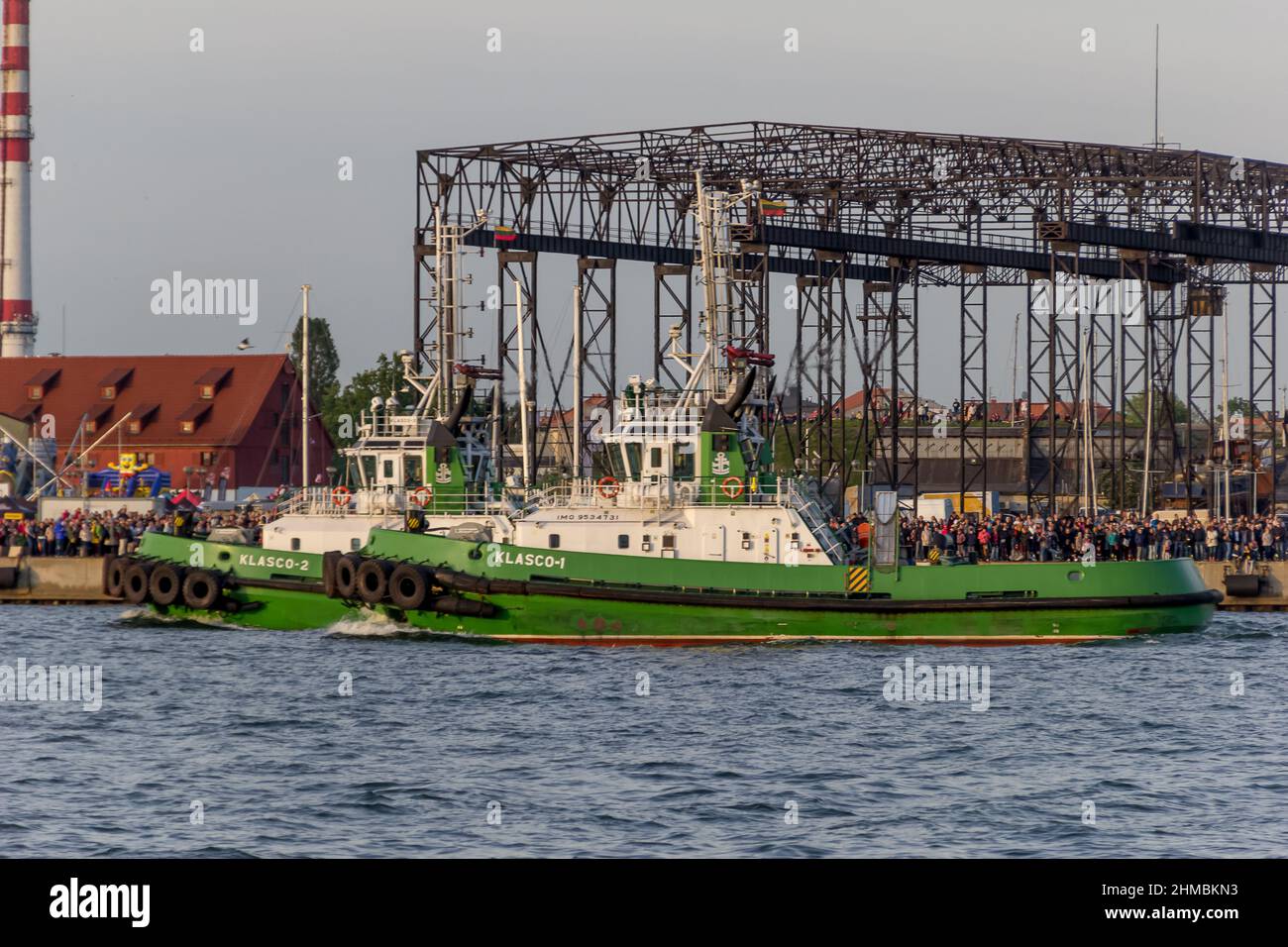 Aquatory of the port of Klaipeda, Lithuania during vessels, yachts and ...