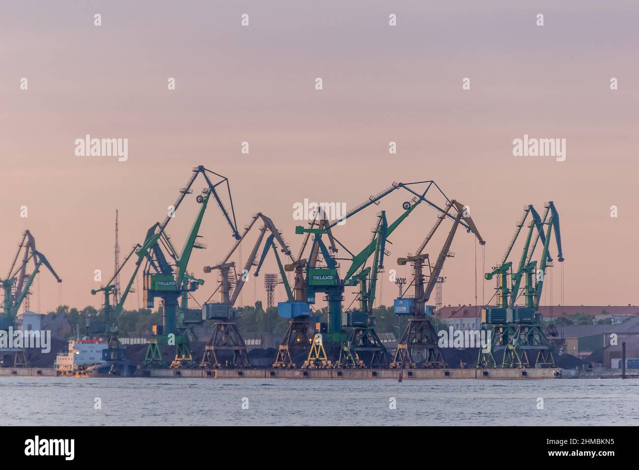Aquatory of the port of Klaipeda, Lithuania during vessels, yachts and ...