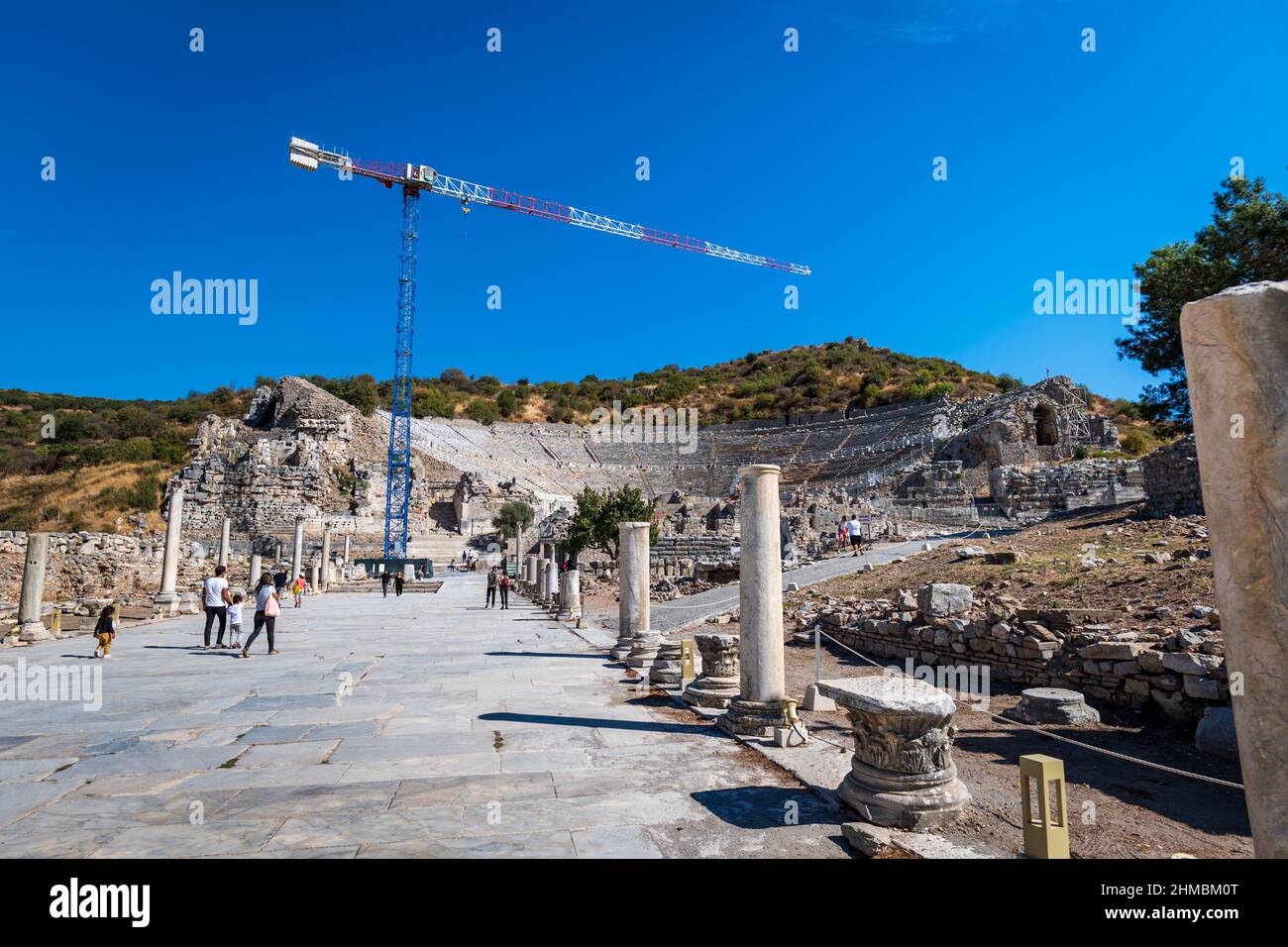 Ephesus ancient theatre landscape view in the ancient city of Ephesus ...