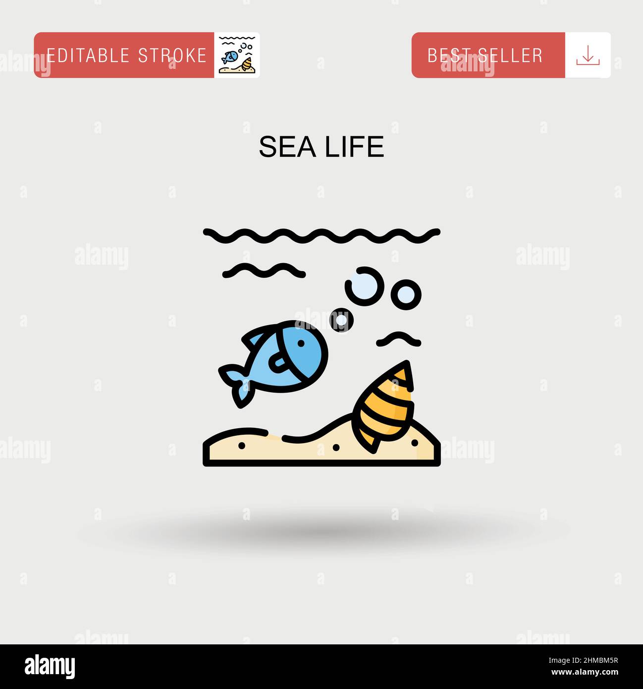 Sea life Simple vector icon Stock Vector Image & Art - Alamy
