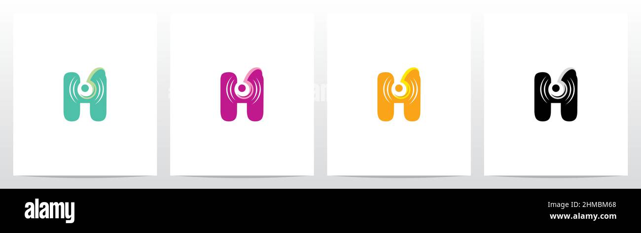 Loud Noise Headphone On Letter Logo design H Stock Vector Image & Art ...