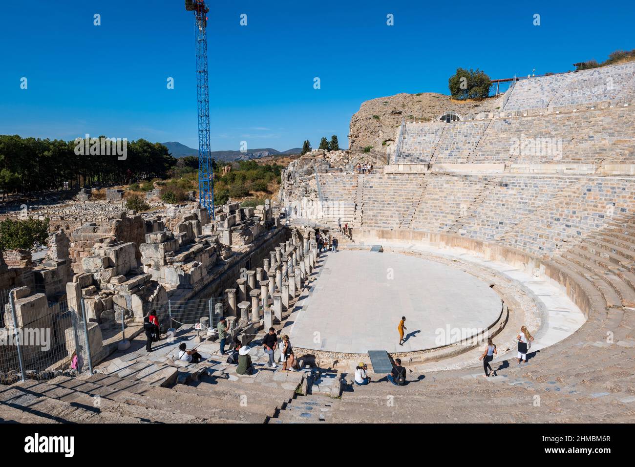 Ephesus ancient theatre landscape view in the ancient city of Ephesus ...