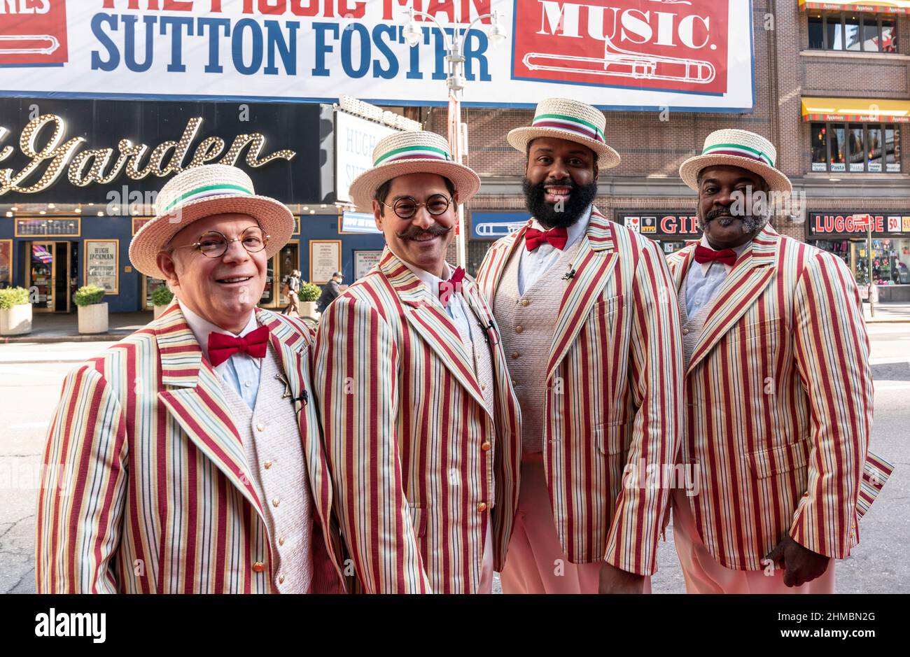 New York, NY - February 8, 2022: Barbershop Quartet of The Music Man ...