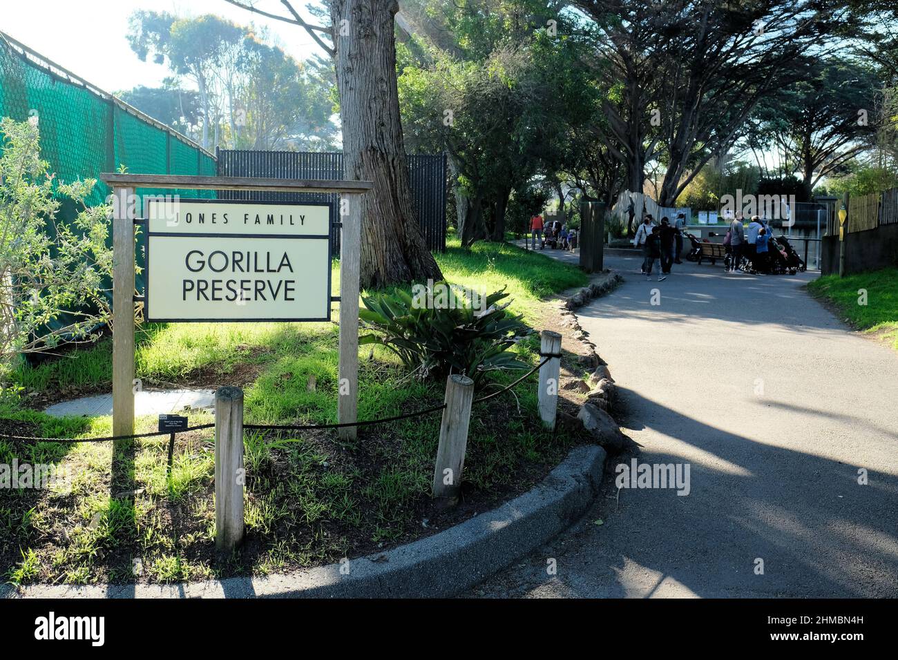 Exterior pathway sign at the Jones Family Gorilla Preserve at the San ...