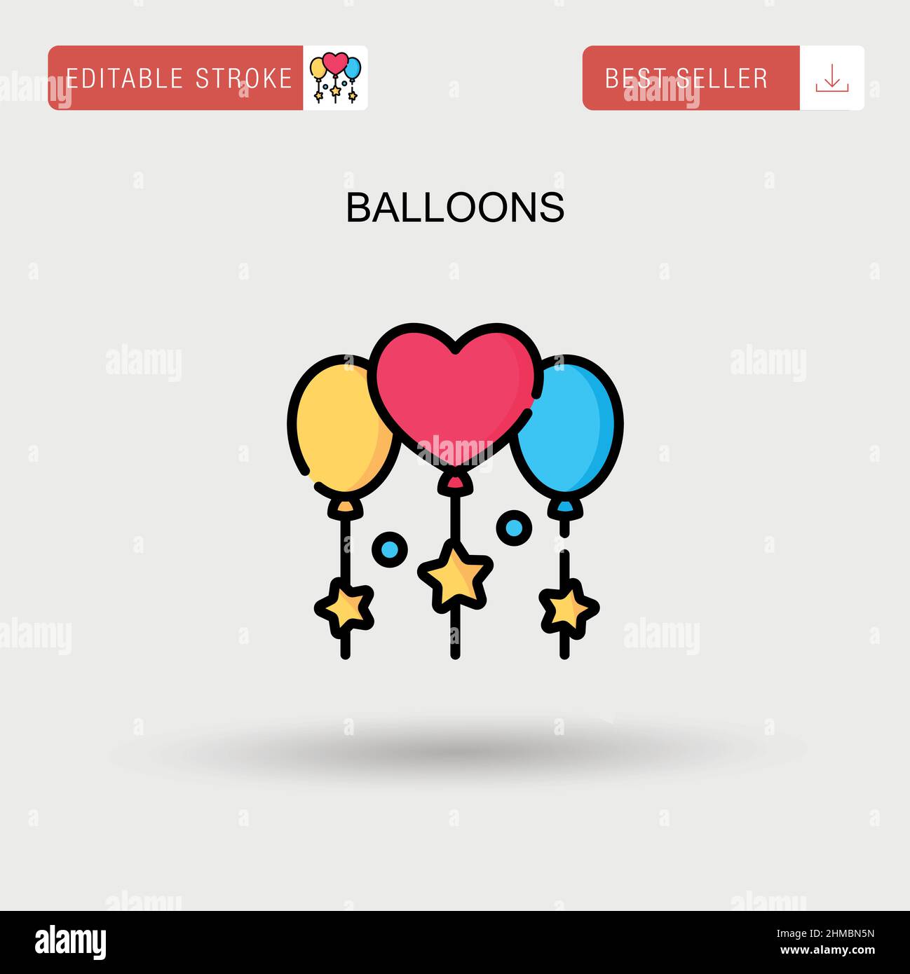 Balloons Simple vector icon Stock Vector Image & Art - Alamy