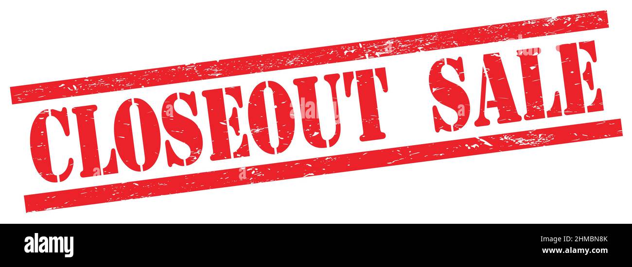CLOSEOUT SALE text on red grungy rectangle vintage stamp Stock Photo ...