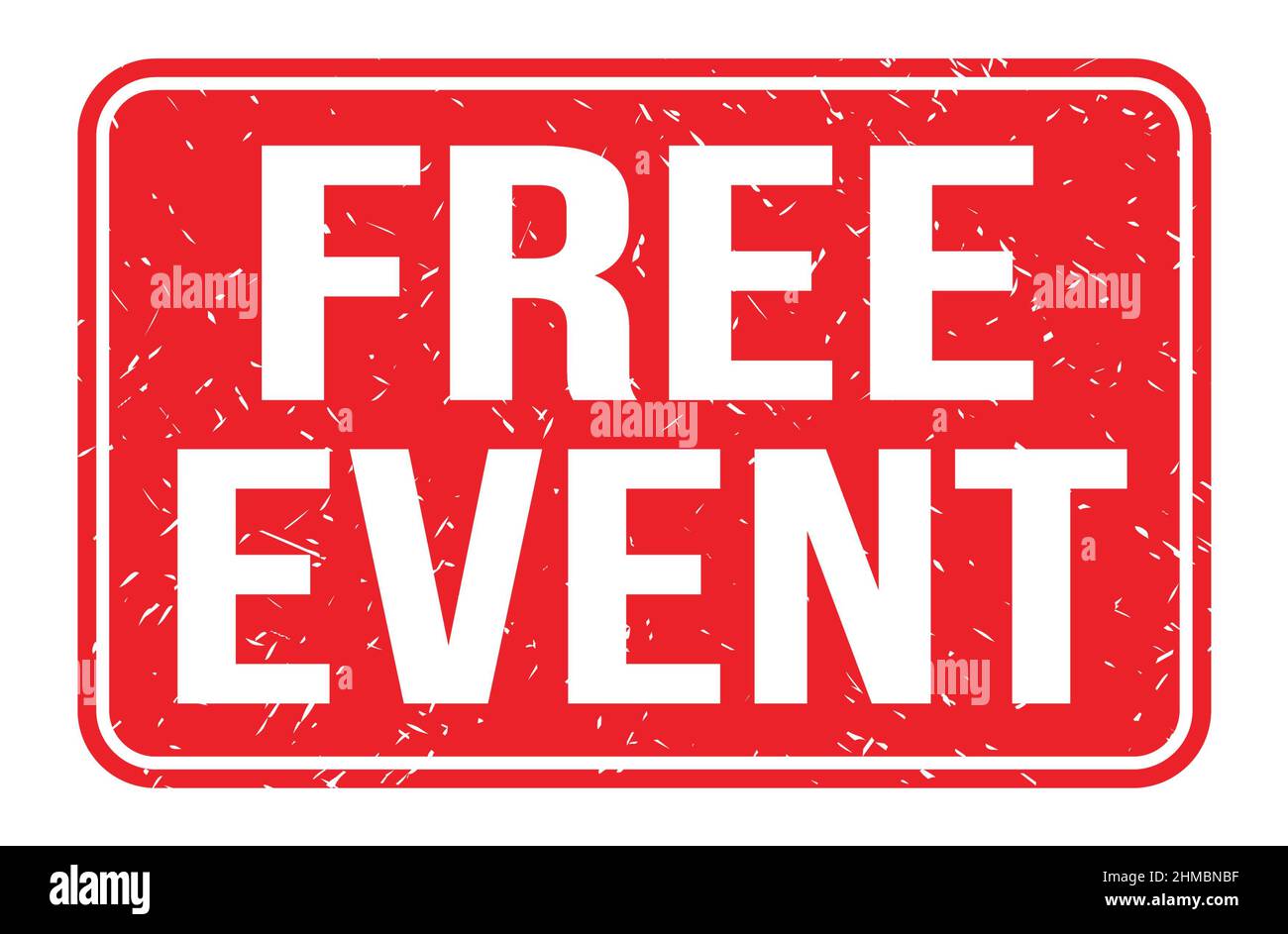 FREE EVENT, words written on red rectangle stamp sign Stock Photo - Alamy
