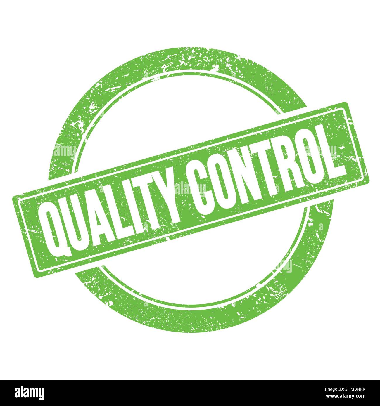 QUALITY CONTROL text on green grungy round vintage stamp Stock Photo ...