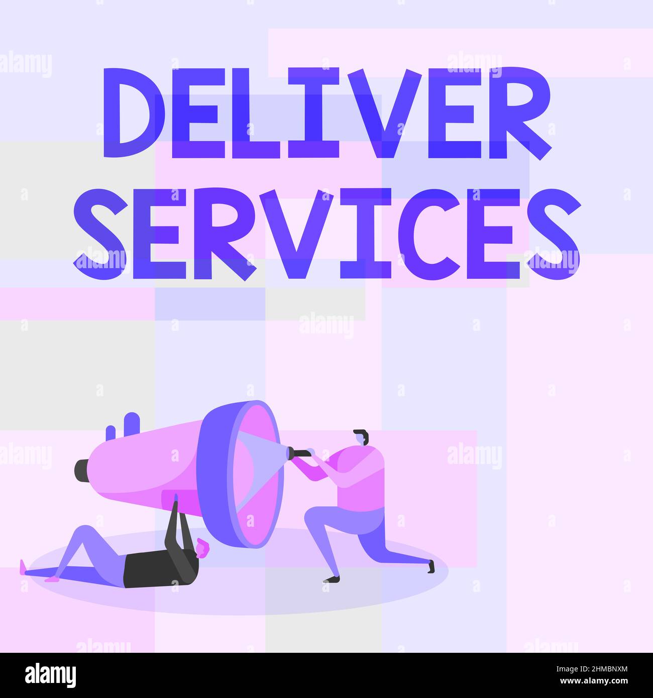 Text caption presenting Deliver Services. Business idea the act of ...