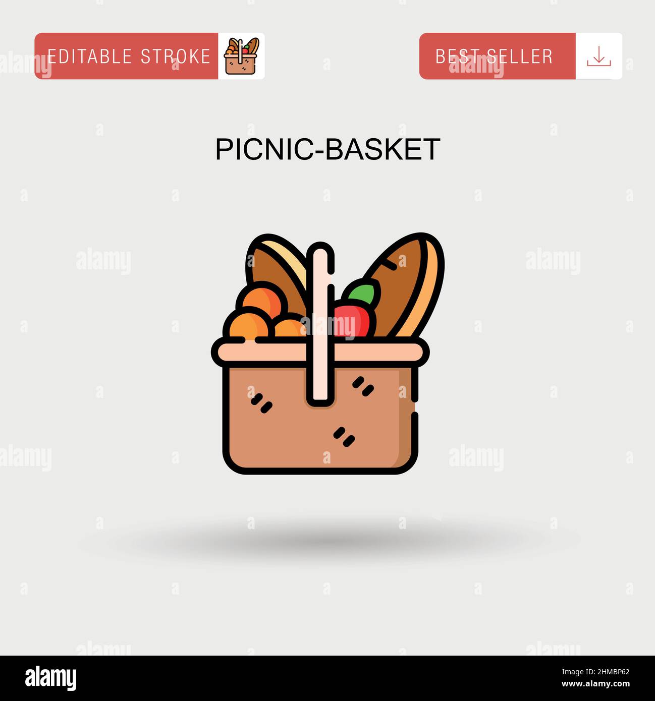 Picnic-basket Simple vector icon Stock Vector Image & Art - Alamy