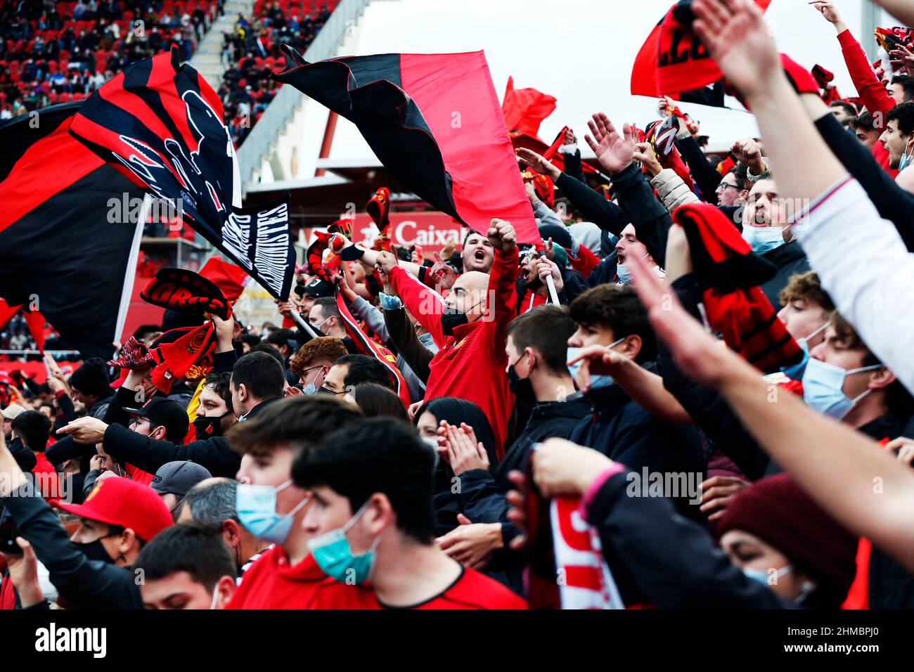 Palma de Mallorca, Spain. Credit: D. 5th Feb, 2022. Mallorca fans ...