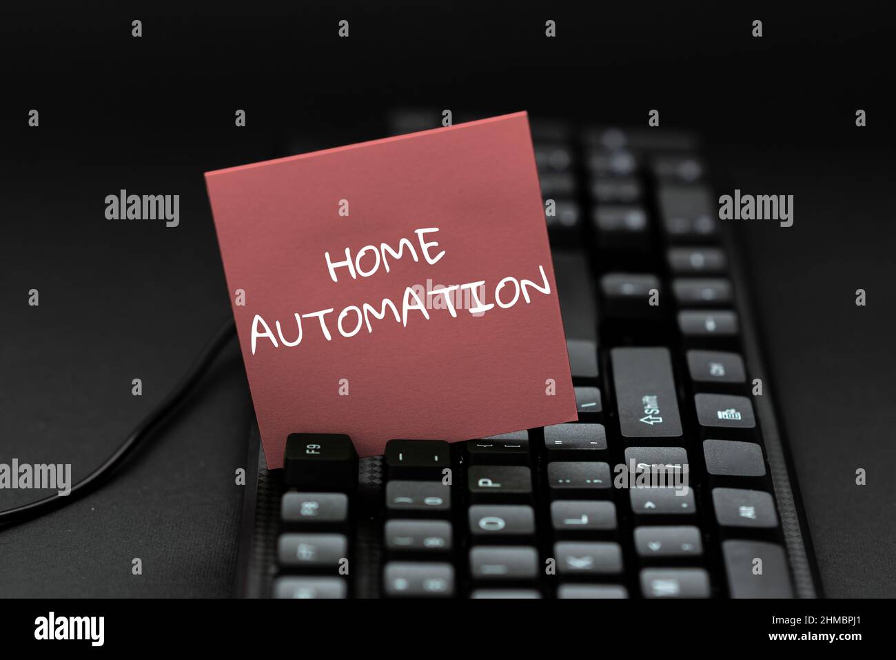 Text caption presenting Home Automation. Word for monitoring the ...