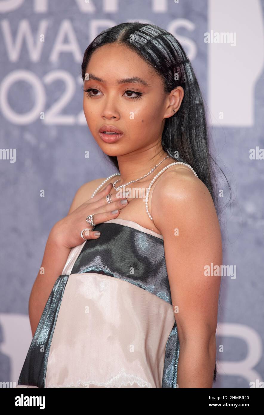 8th February, 2022. London, UK EDITORIAL USE ONLY Griff arriving at the ...